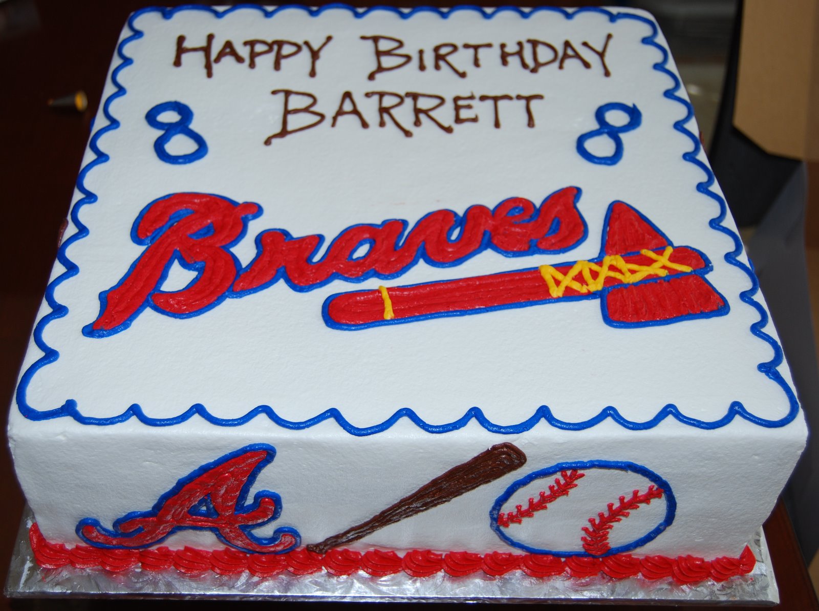 Sports, Colleges, and Graduation Cakes: Braves Baseball Square