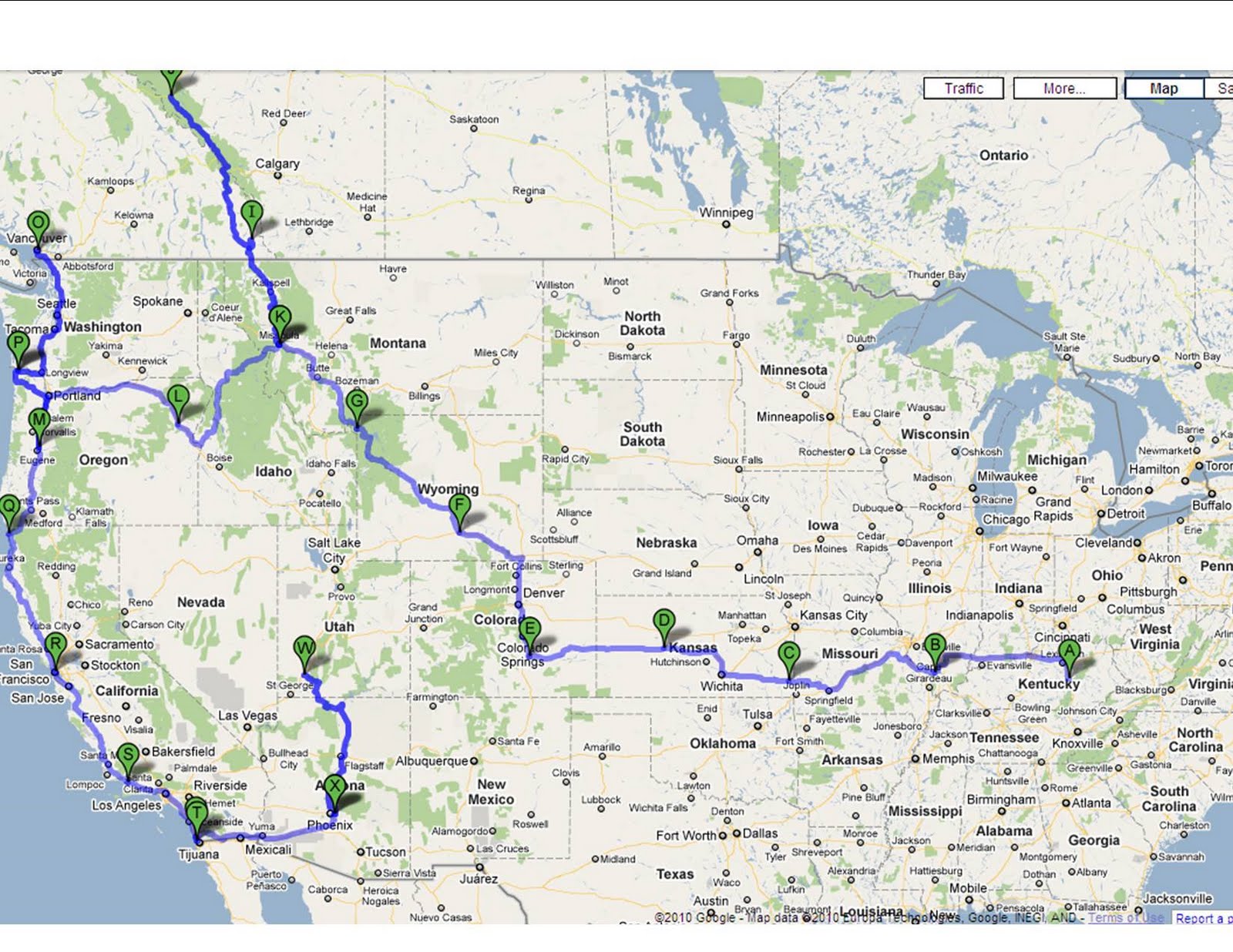 The Road Beneath Us: Trans-America 2010 Route