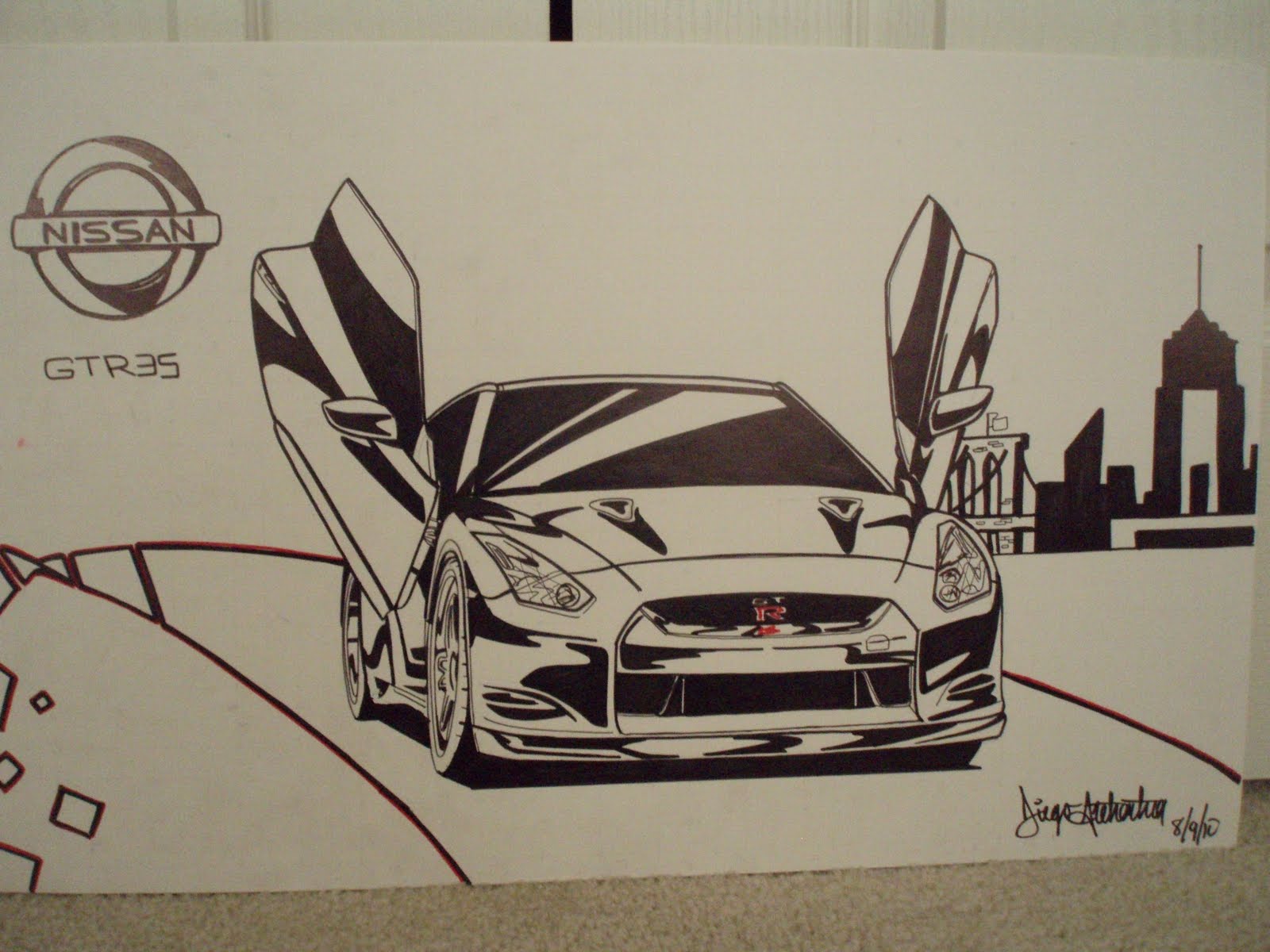 Car Drawings: Nissan GTR R35
