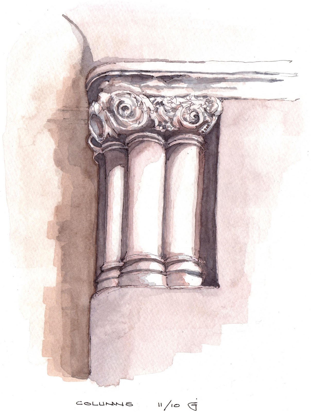 Park Slope Sketch: Rose Columns