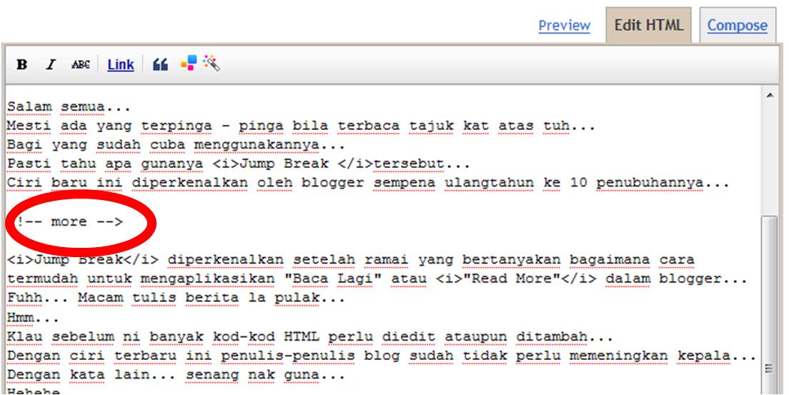 "Jump Break"... ciri baru daripada blogger... | "MANMA Site"