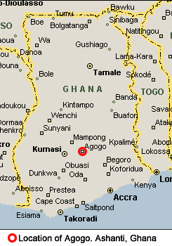 Honey Project "Welcome Home": Map of Agogo Ghana