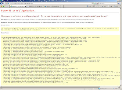 Everything...... SharePoint: Invalid Page Layout error