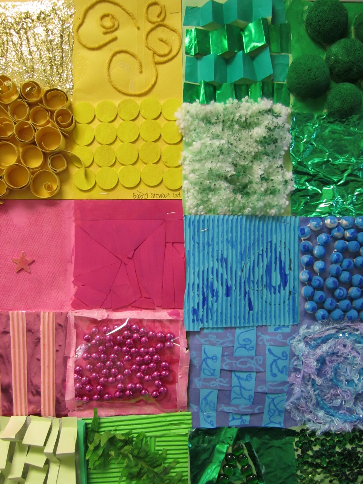 Think Create Art: Finished Texture Boards- 6th Grade