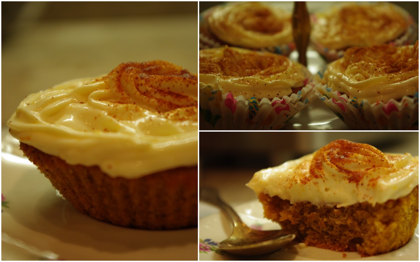 Morkų keksiukai su jogurtinio kremo kepurėmis