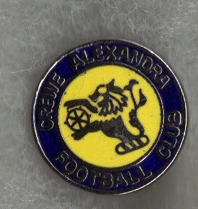 Crewe Alexandra Football Club pin badges: Yellow and Blue Logo Badge