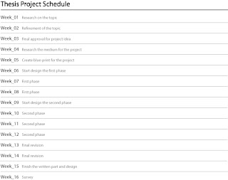 Thesis_08_01: Thesis Project Schedule