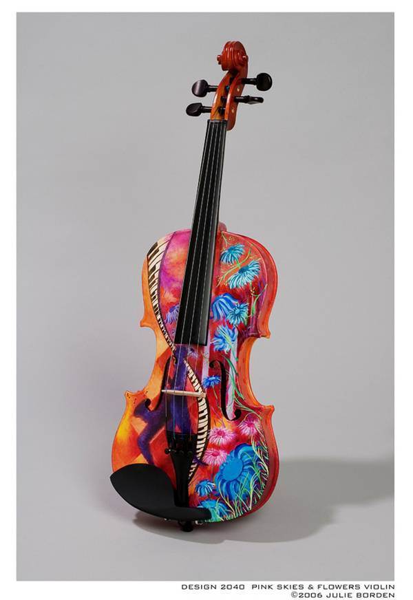 Fun Panorama: Colorfully Painted Violins