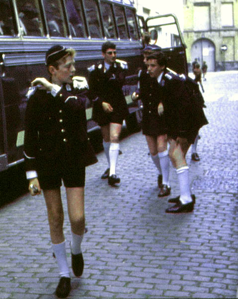 Boys in short shorts: Belgian boys marching band