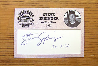 The Amazing Shea Stadium Autograph Project: #423) STEVE SPRINGER