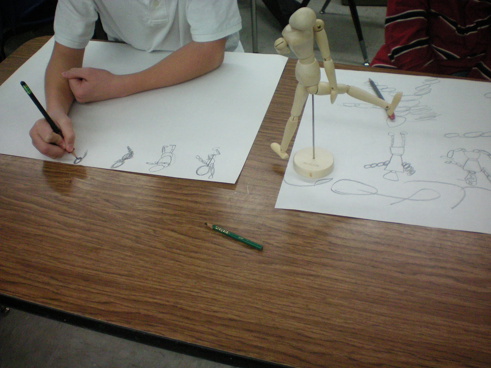 Student Artwork: Figure drawing, Grade 7-8