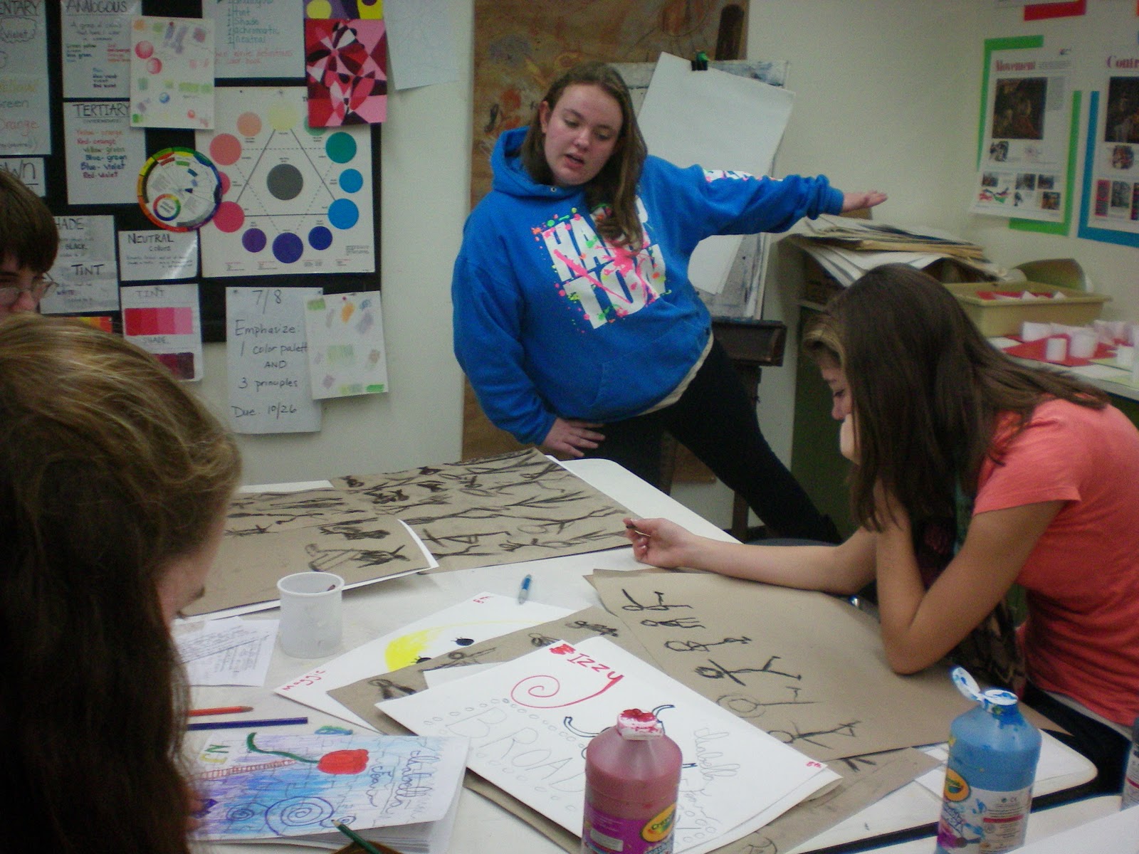 Student Artwork: Figure drawing, Grade 7-8