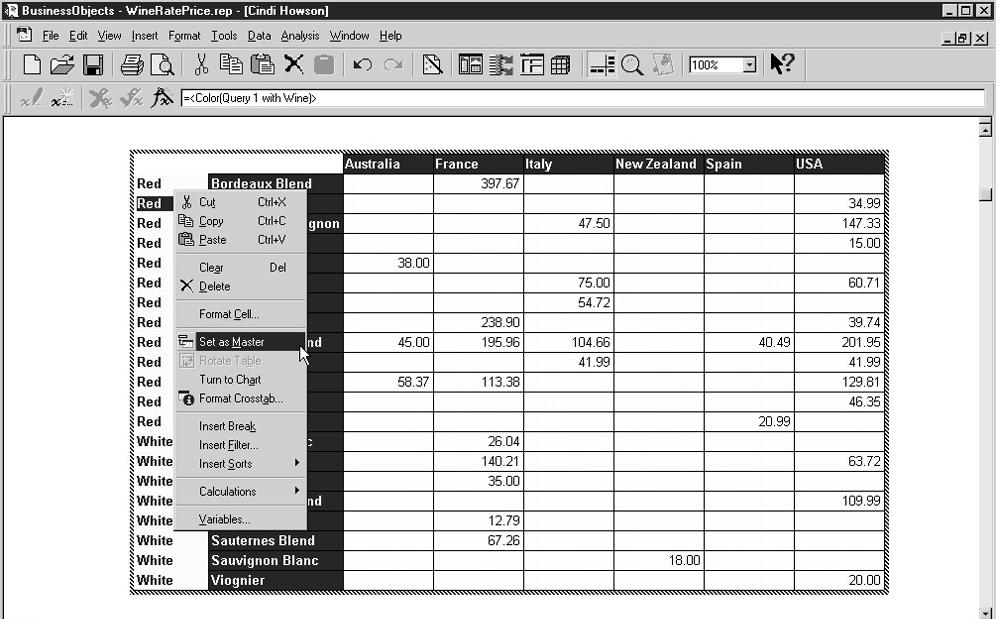 BUSINESS OBJECTS TUTORIALS: Master/Detail Reports