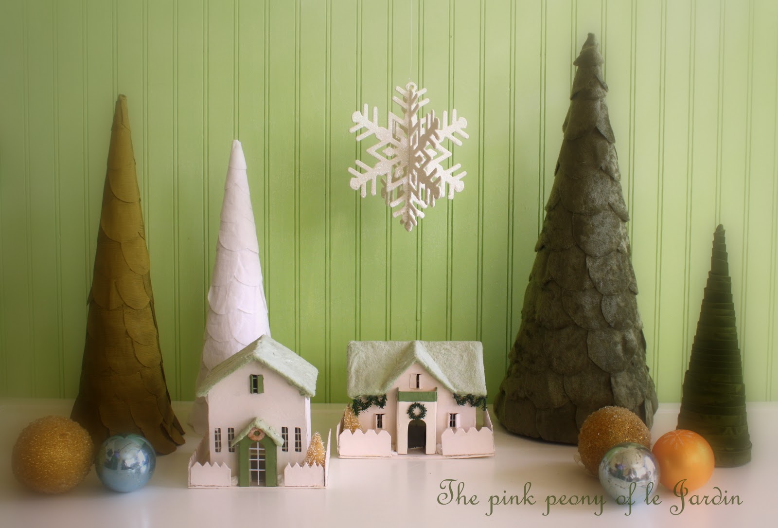 The Pink Peony of Le Jardin: 50 CENT SHABBY PINE TREES craft!