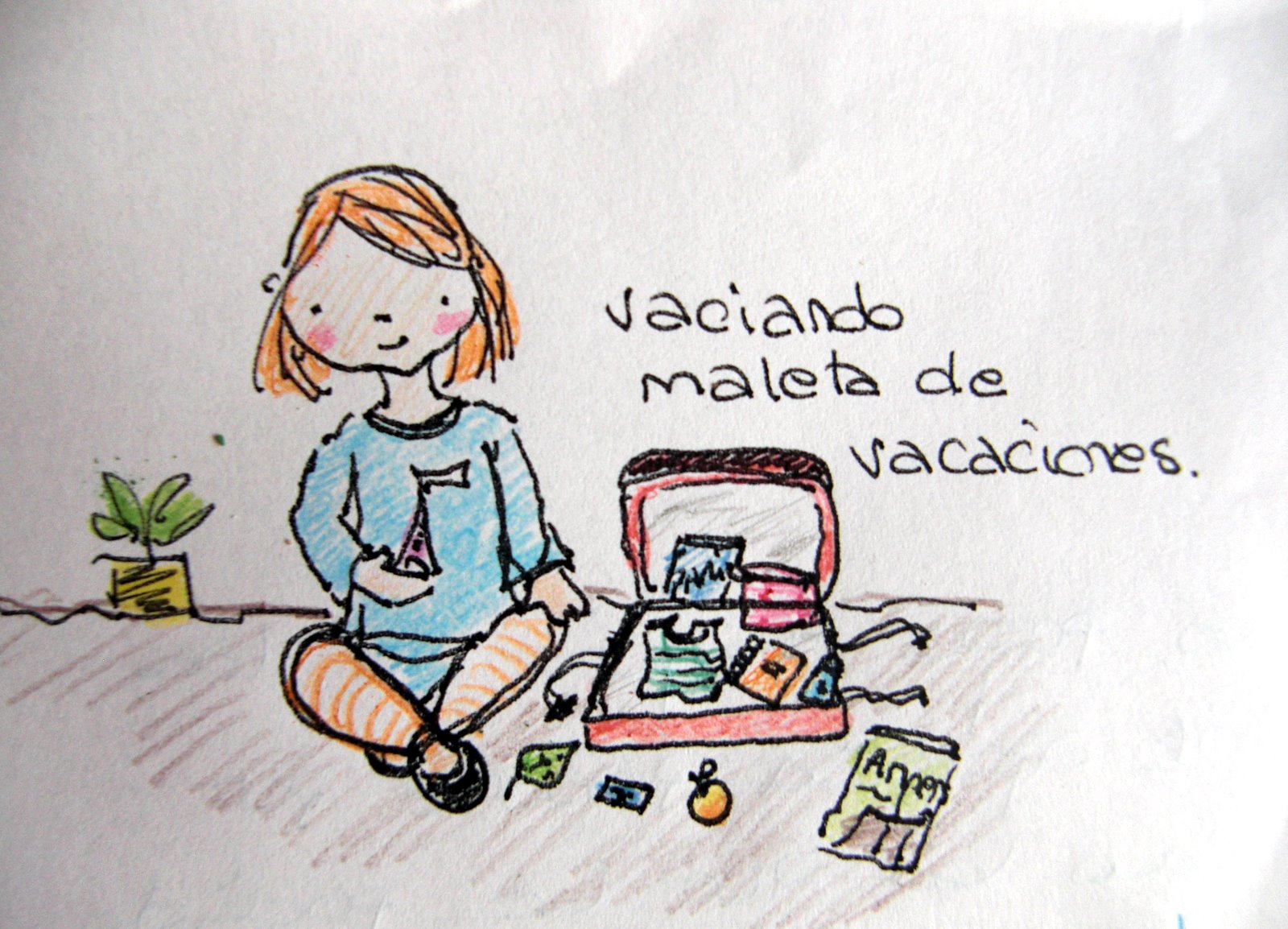 Ilustraciones infantiles. Mónica Ortiz: Regreso de las vacaciones