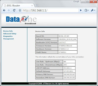 Write Program: Right Configuration of BSNL Modem Type UT300R2U