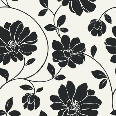 free black wallpaper: Black Floral Wallpaper