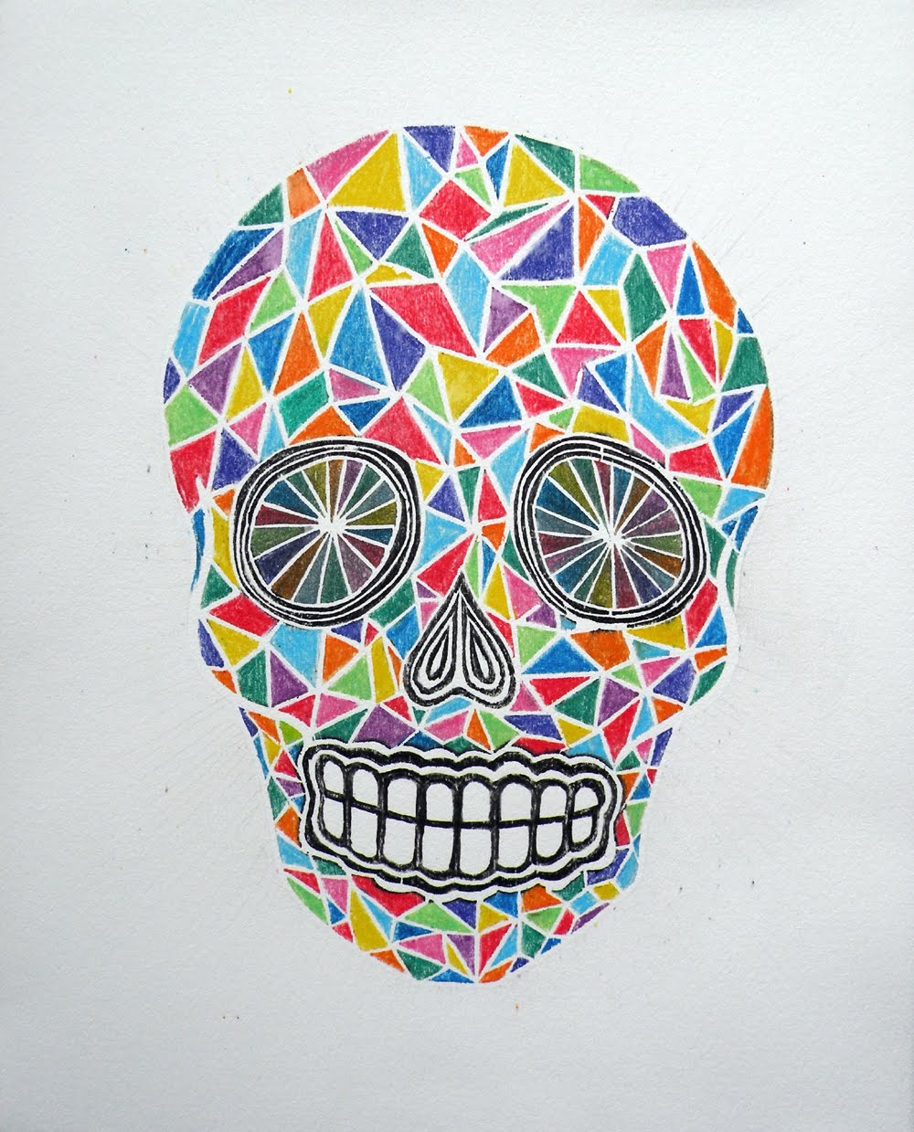 VIZArt: Crystal Skull (white line woodcut)