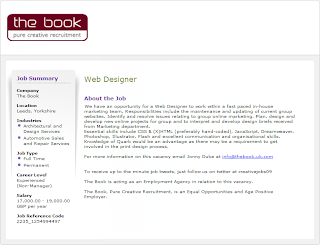 Sam Crawshaw: Online Learning Journal: Job Advertisement - Web Designer