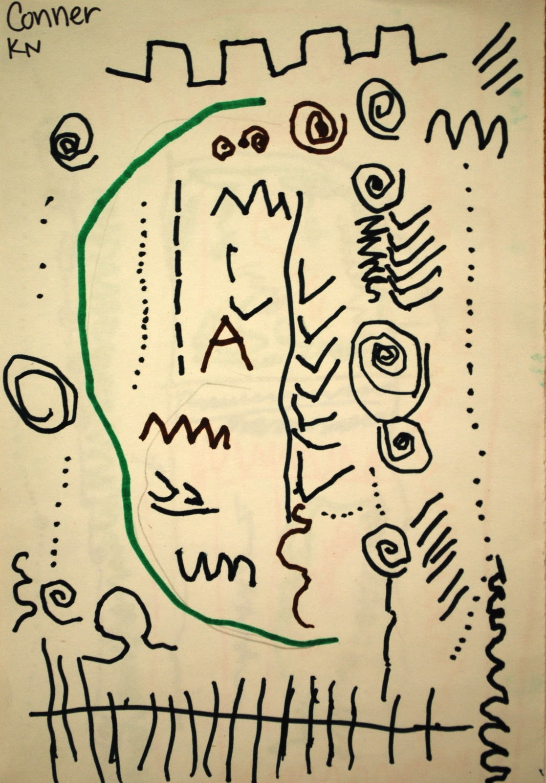 Katie Morris Art: Kindergarten Initial Line Drawings