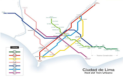 Metro de Lima (Horizonte 2025): Red de 7 lineas - Tren Urbano