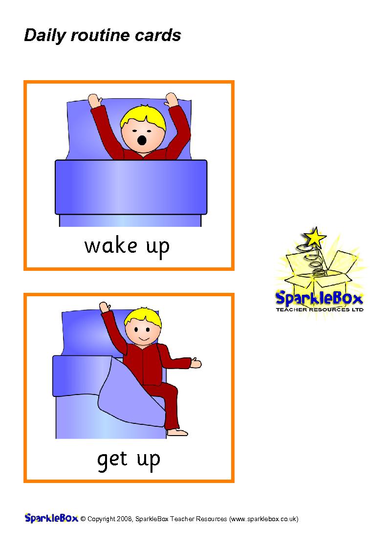 ENGLISH IS FUN DAILY ROUTINE FLASHCARDS BOY 1 - Down By The Bay Flashcards