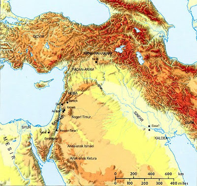 Geografi: Peta zaman Abraham dan Ishak