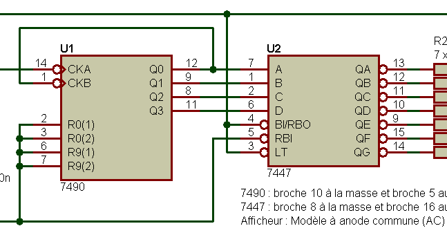 EL RINCON DE LOS CIRCUITOS: Contador 7490 y 7447