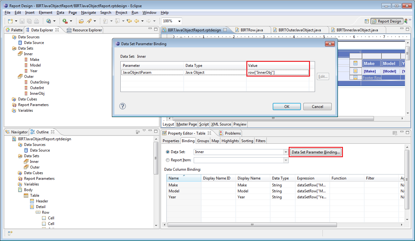 Birt World Birt Java Object Data Type