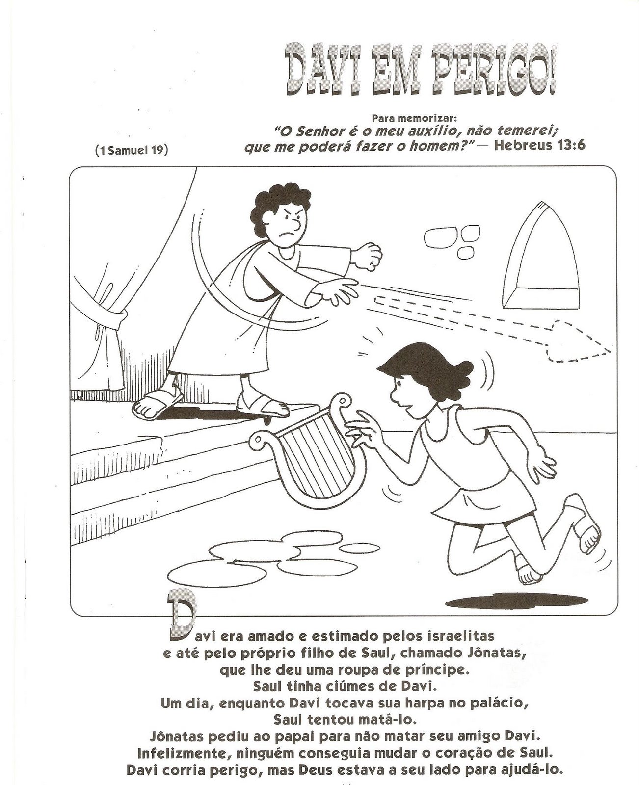 Bíblia e a Ciência: Desenhos Bíblicos para Colorir - Davi