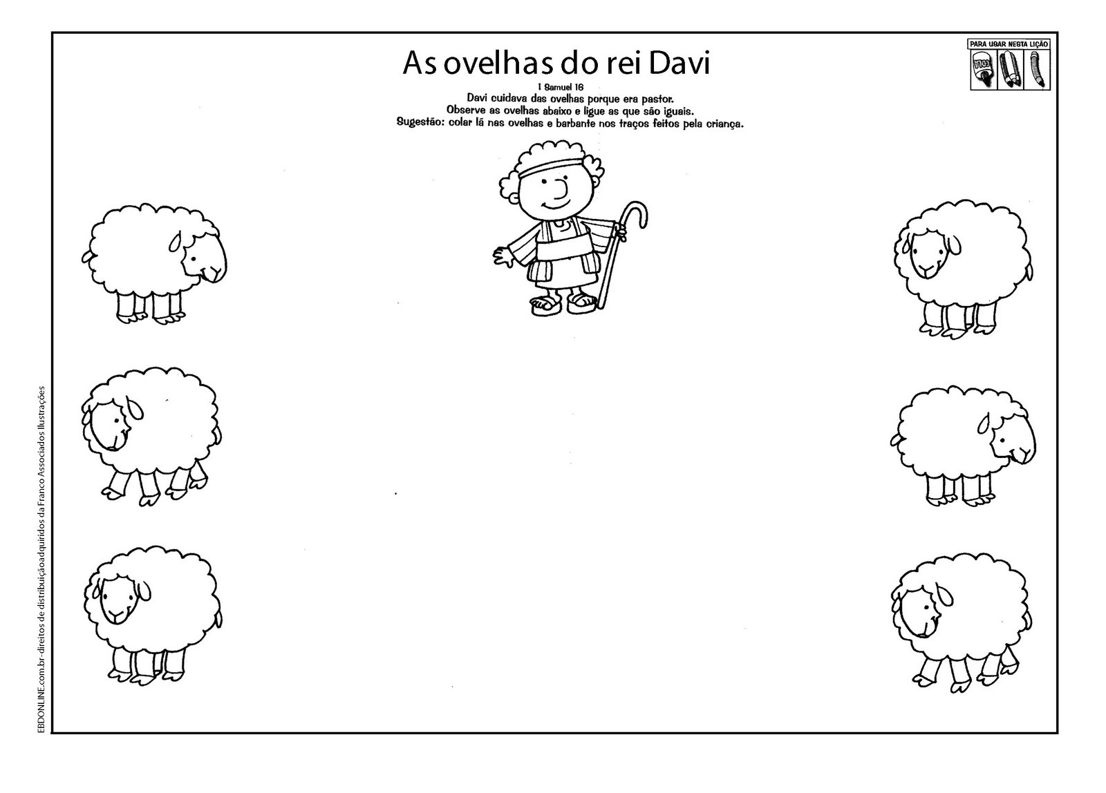 Bíblia e a Ciência: Desenhos Bíblicos para Colorir - Davi