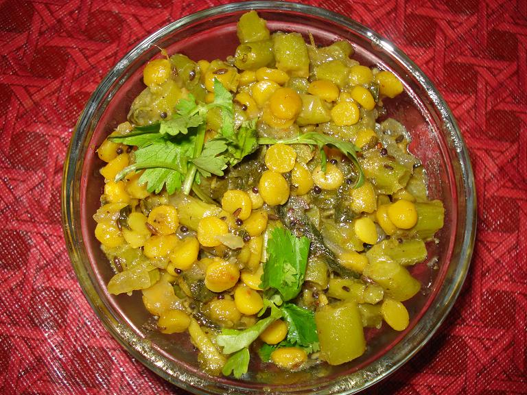 INDIAN RECIPES CORNER: Thotakura with chana dal_amaranth leaves