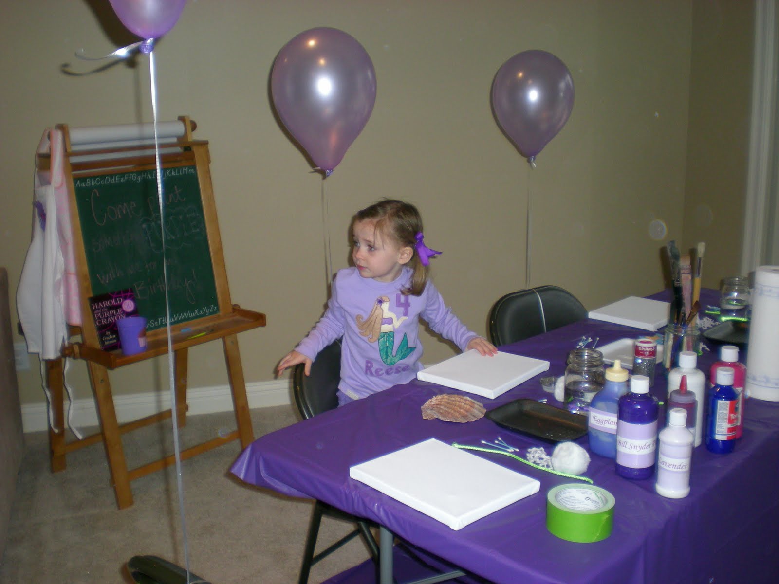 The Traveling Art Teacher: Reece's Purplicious Painting and Parfait Party