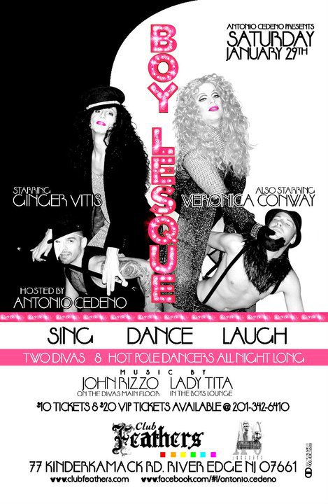 feathers: RuPaul,Ginger and Veronica = Antonio's Angel's