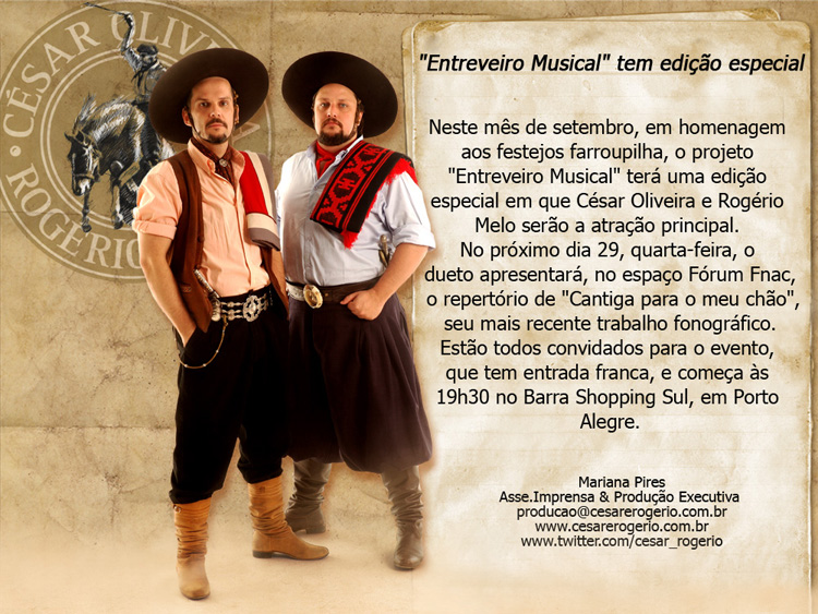 LAÇO PERFUMADO: Informativo - César Oliveira e Rogério Melo