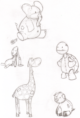 Collymotion: Stuffed animal sketches