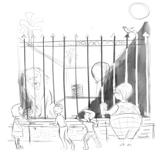 Light and Shade: Illustration Friday - Caged