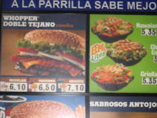 Freeman 4 Family: Burger King Menu in Espanol