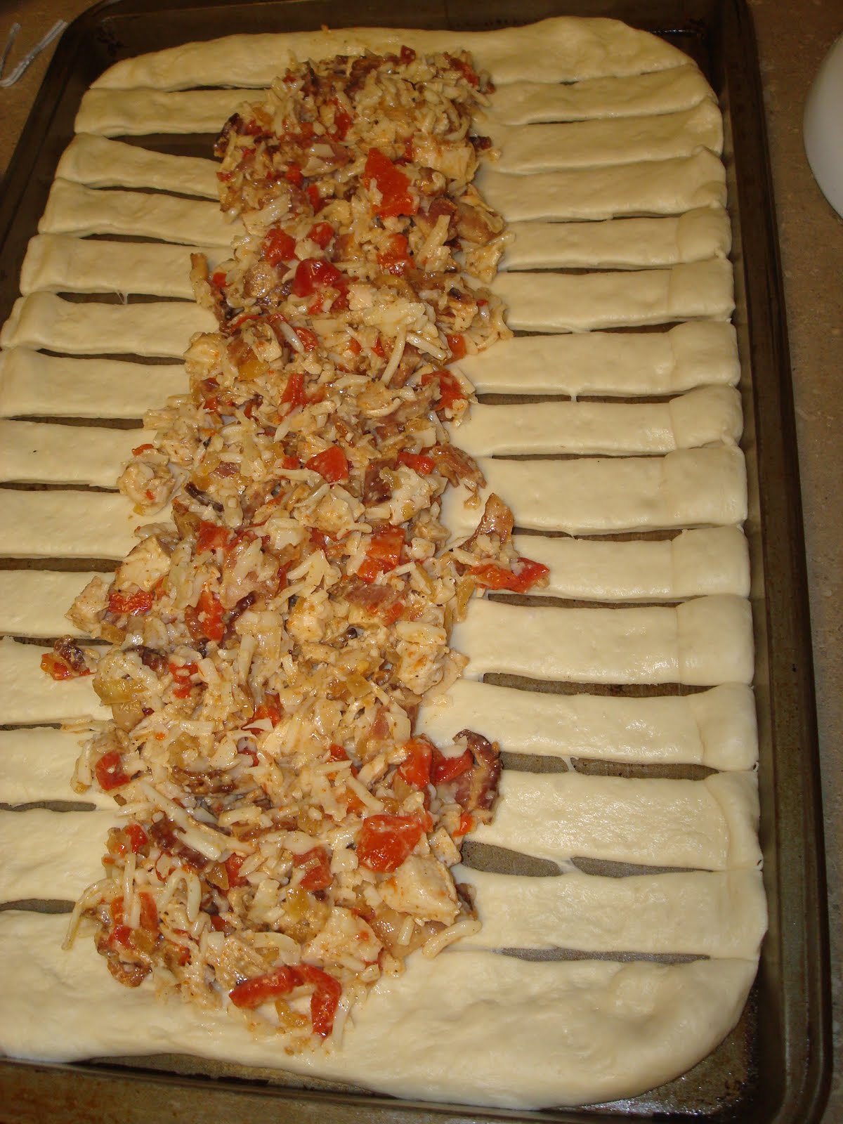 menu managed: Swiss Chicken and Bacon Bread Braid