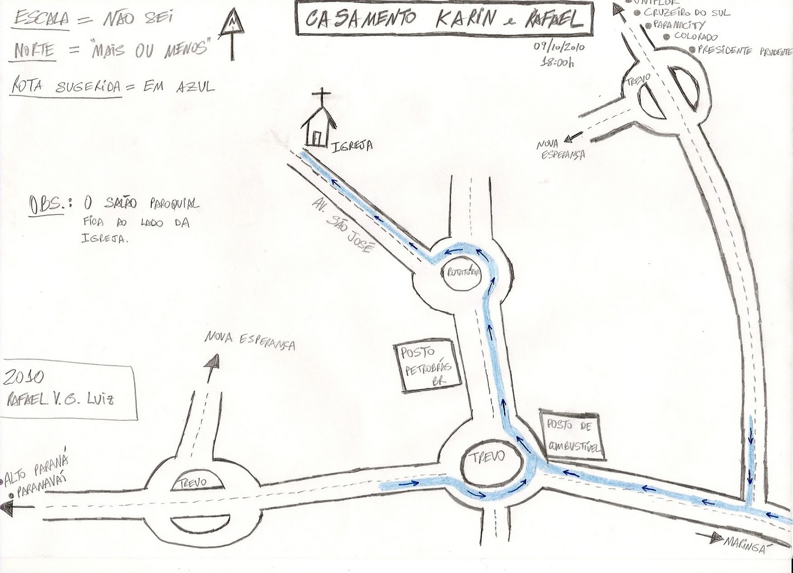 Casamento Karin e Rafael: Mapa da Cerimônia e Festa