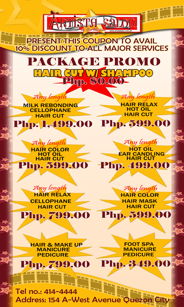 ARTISTA SALON WEST AVENUE: Package