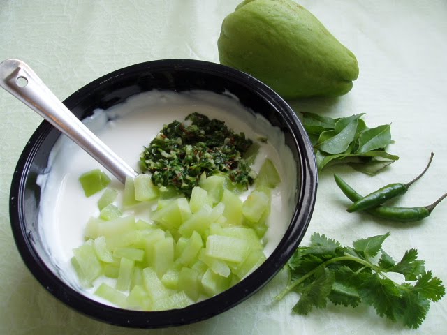 Sizzling Indian Recipes.....: Chayote Raita with MultiGrain Methi ...