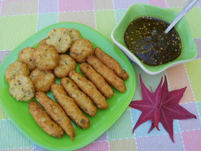 Sizzling Indian Recipes.....: Spicy Samo Rice-Potato Fritters/Vada/Bhajia
