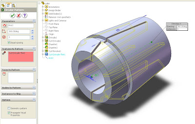 3D CAD Model Tutorial: Line Sketch as Cut Extrude Command