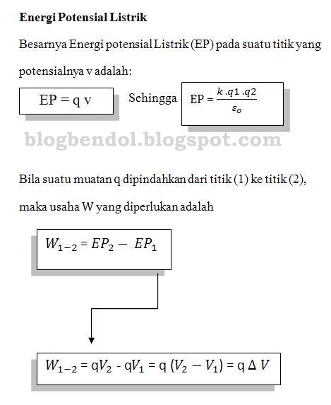 Rumus Energi Potensial Listrik - Riset