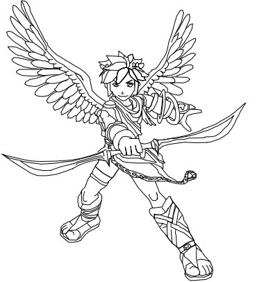 Super Smash Bros Pit Coloring Pages Sketch Coloring Page