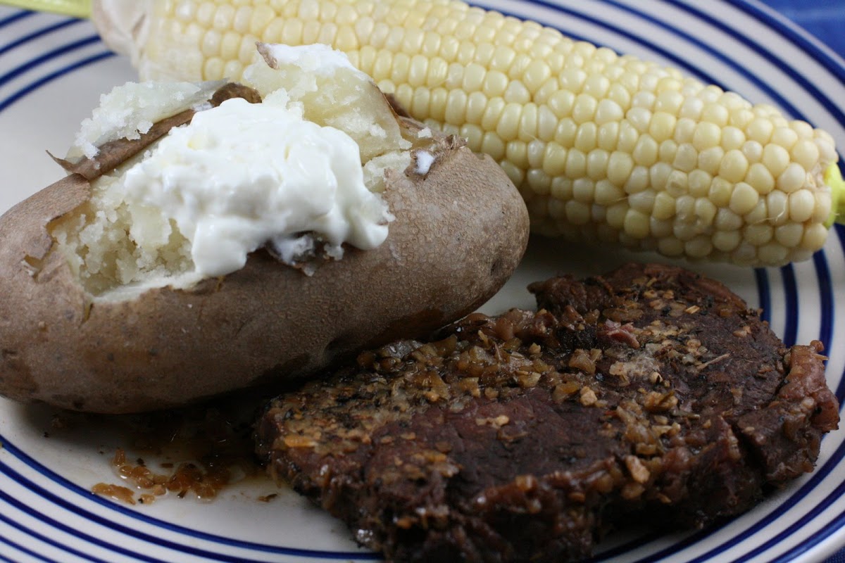 CrockPot Layered Dinner--Steak, Potatoes, Corn on the Cob - A Year of ...