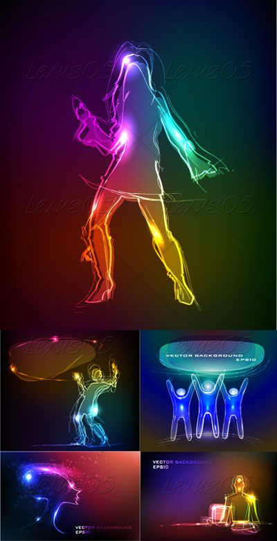 Quality Graphic Resources: Neon Circuit People