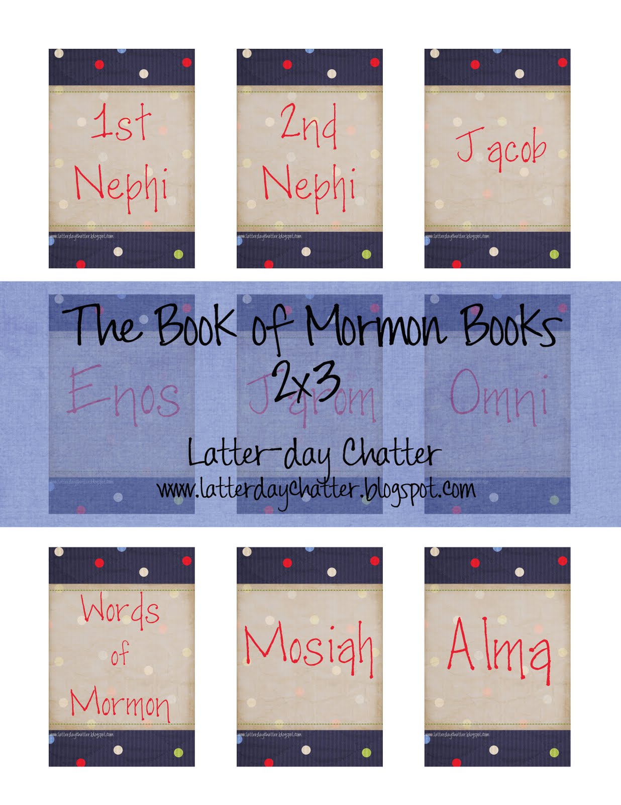 Latter-day Chatter: Book of Mormon Memory Cards