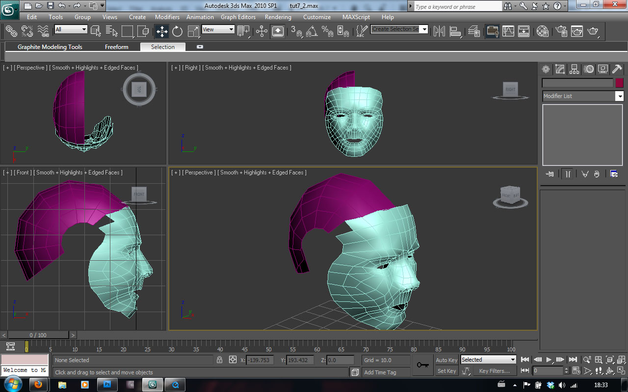 Virtual Environments Head Modelling: Modelling; Part 4